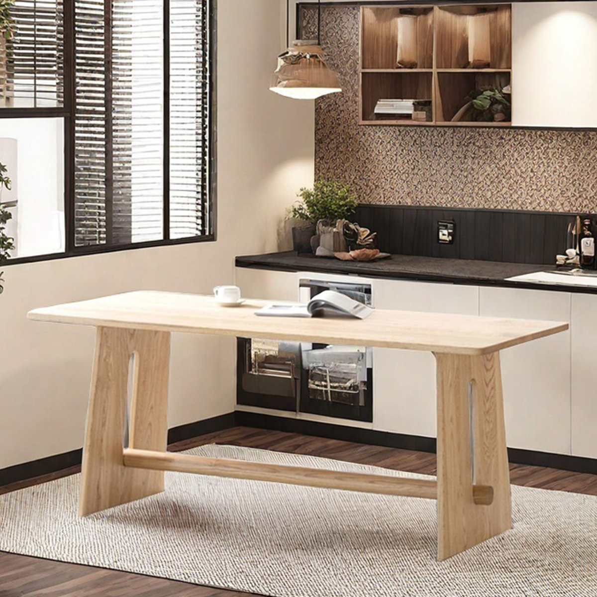 Sleek Surface Designs Ash wood table all solid wood table simple | Wayfair