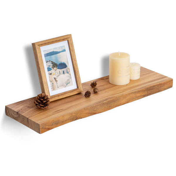 Ebern Designs Carsin Irregular Reclaimed Elm Floating Shelf & Reviews ...