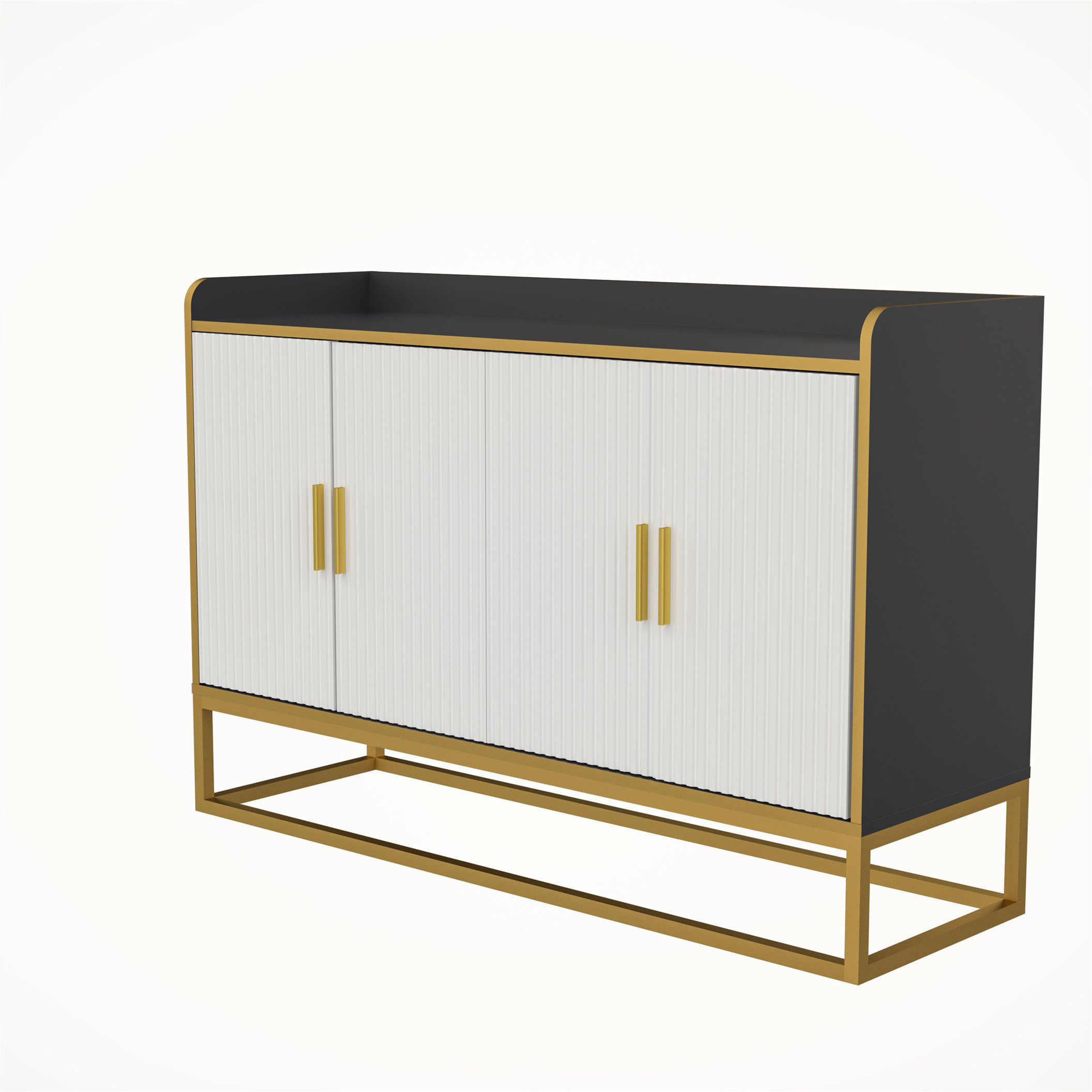 Mercer41 Versatile Modern Kitchen Buffet Storage Cabinet for Multiple ...