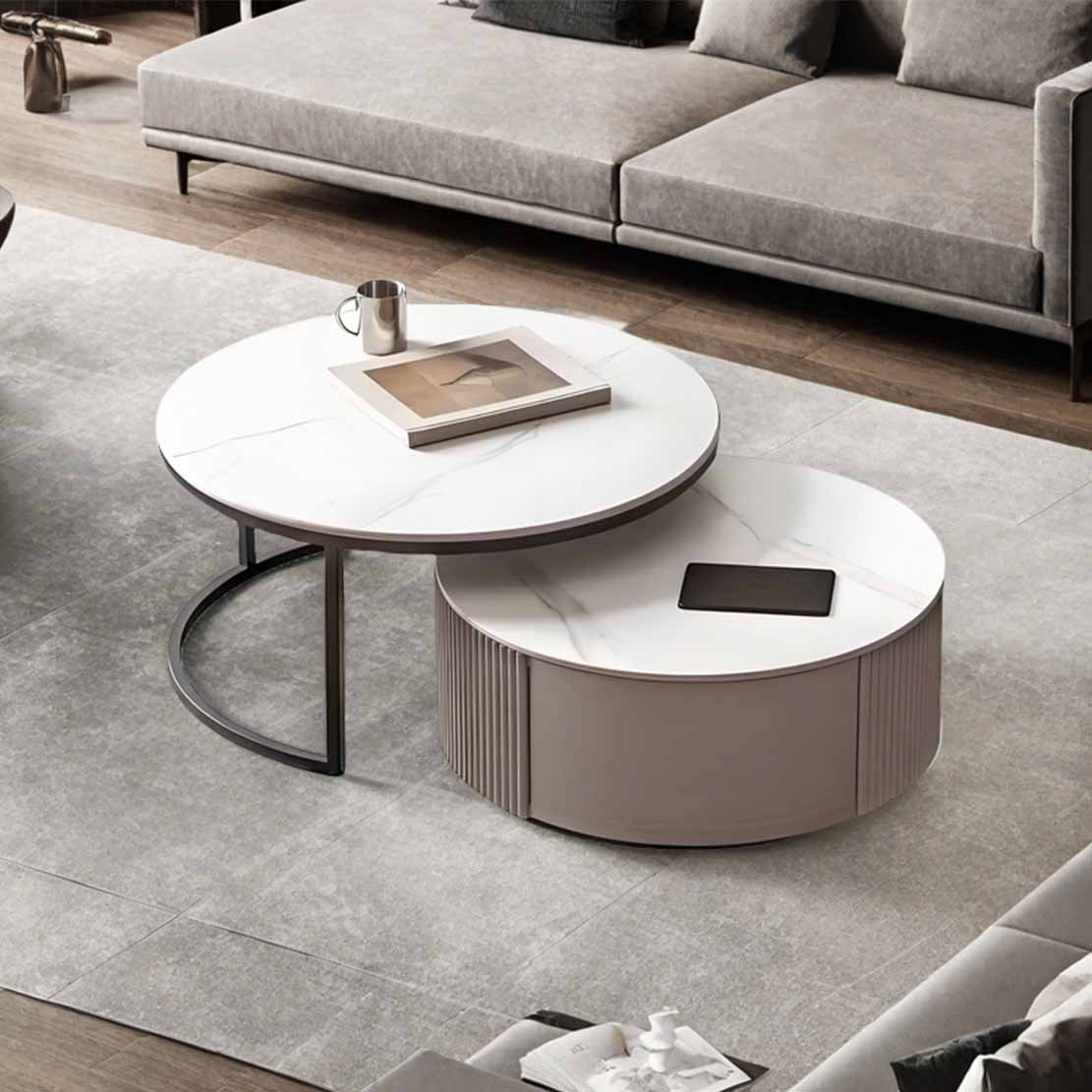 Wu's StylishVault Light luxury rock panel coffee table | Wayfair