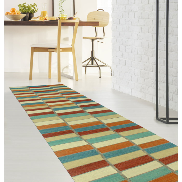 Latitude Run® Winchester Kilim Erma Turquoise Runner - Wayfair Canada