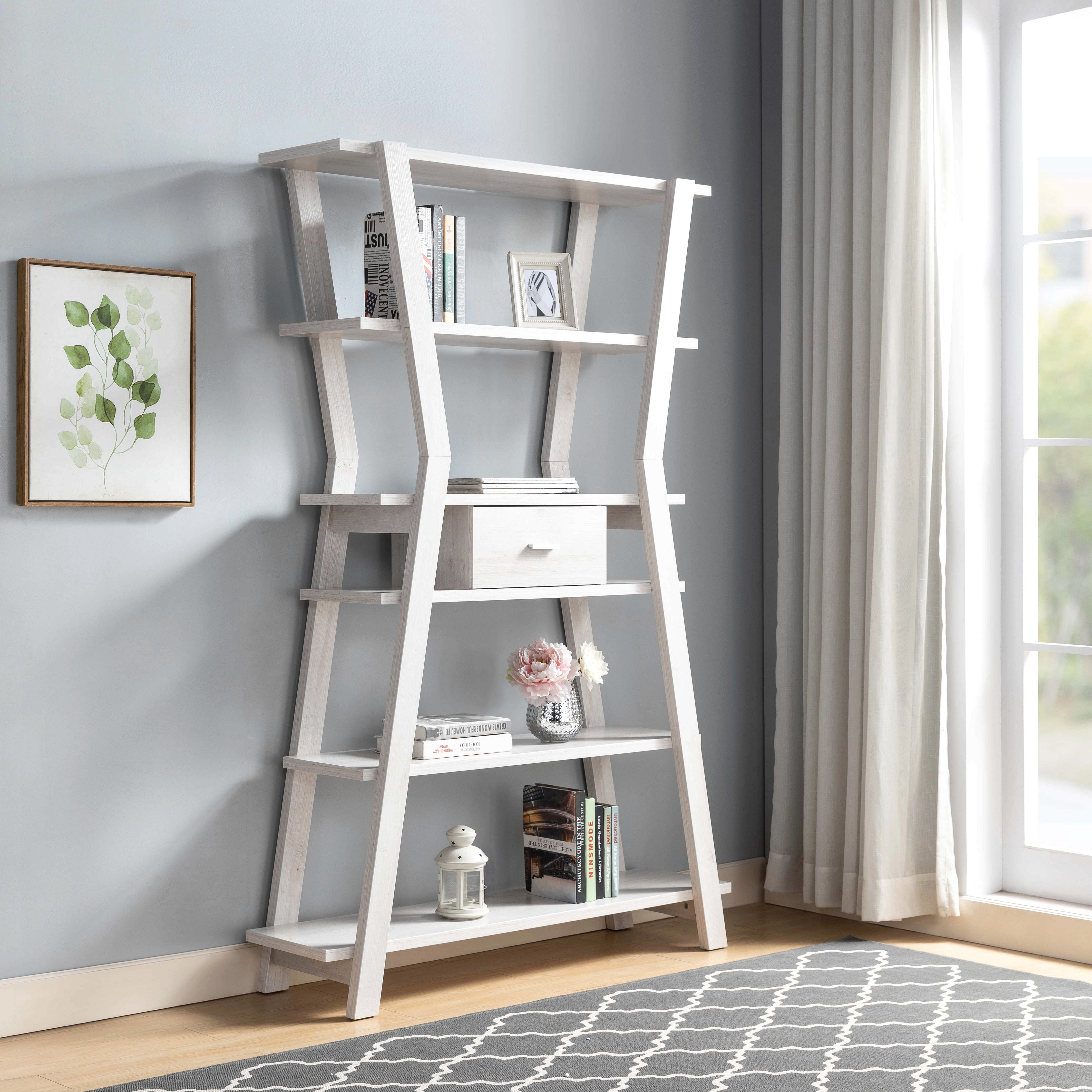 Ebern Designs Modern Home Display Cabinet 4- Tier Open Shelving With ...