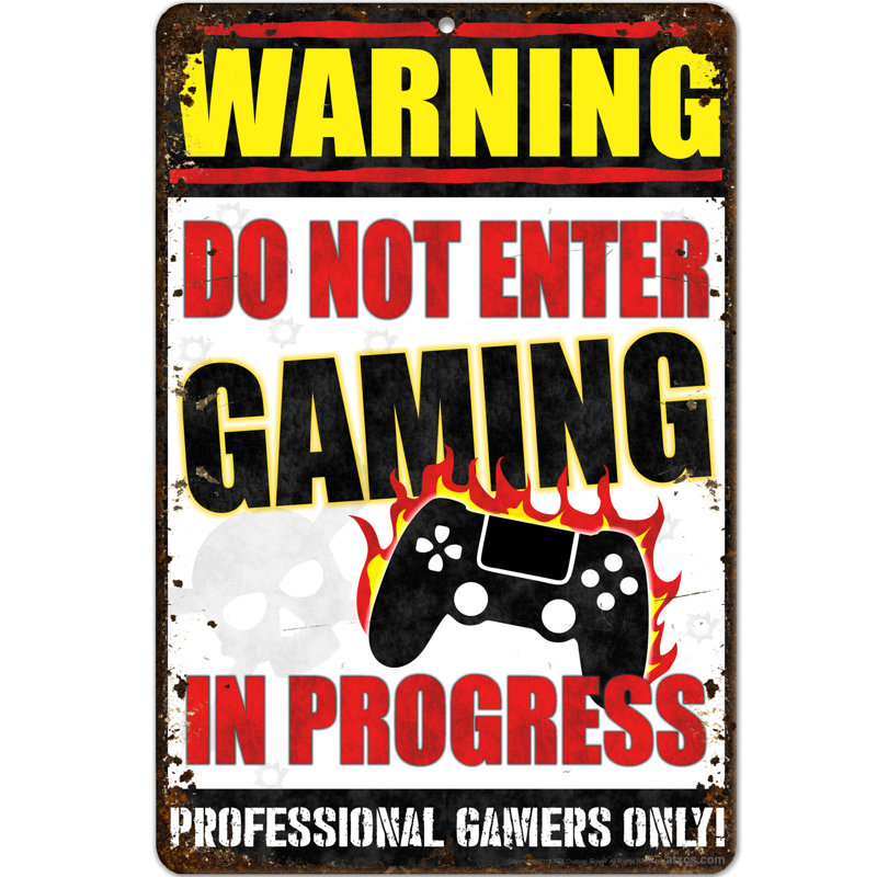ATX CUSTOM SIGNS Video Games in Progress Sign | Wayfair