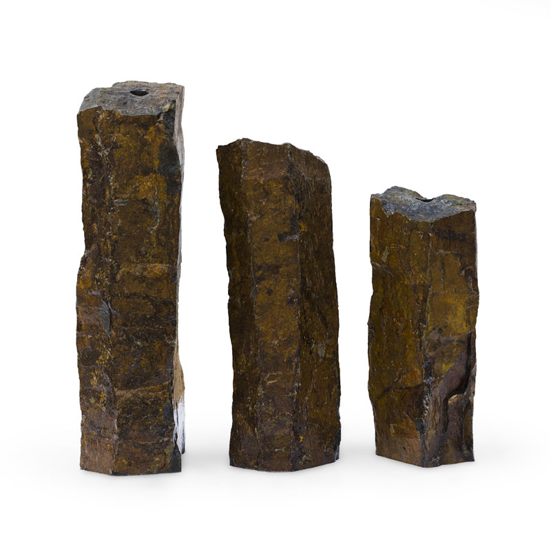 Loon Peak® Natural Mongolian Basalt Columns Set Of 3 | Wayfair