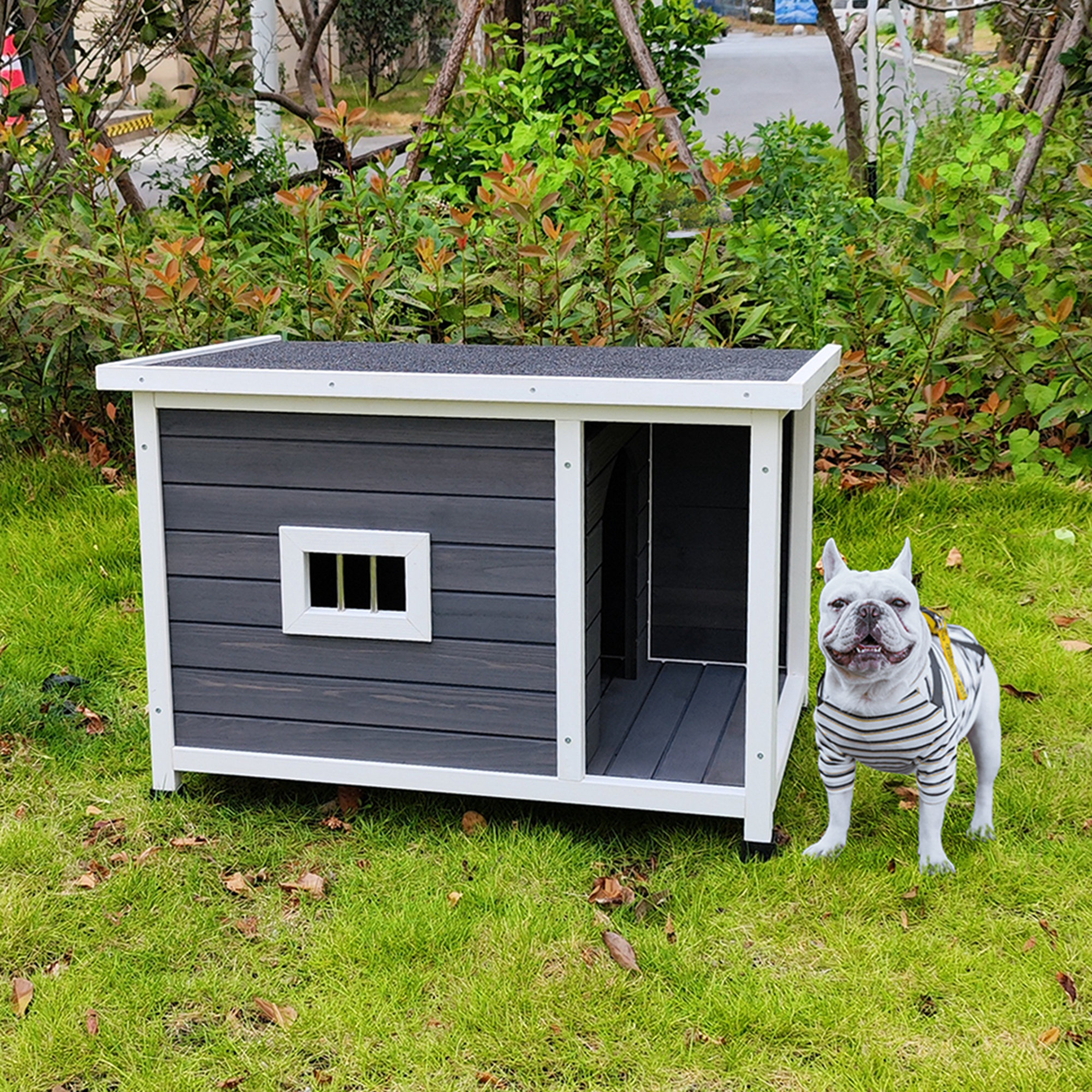 Tucker Murphy Pet™ Deiniol Gray Wood Dog House | Wayfair