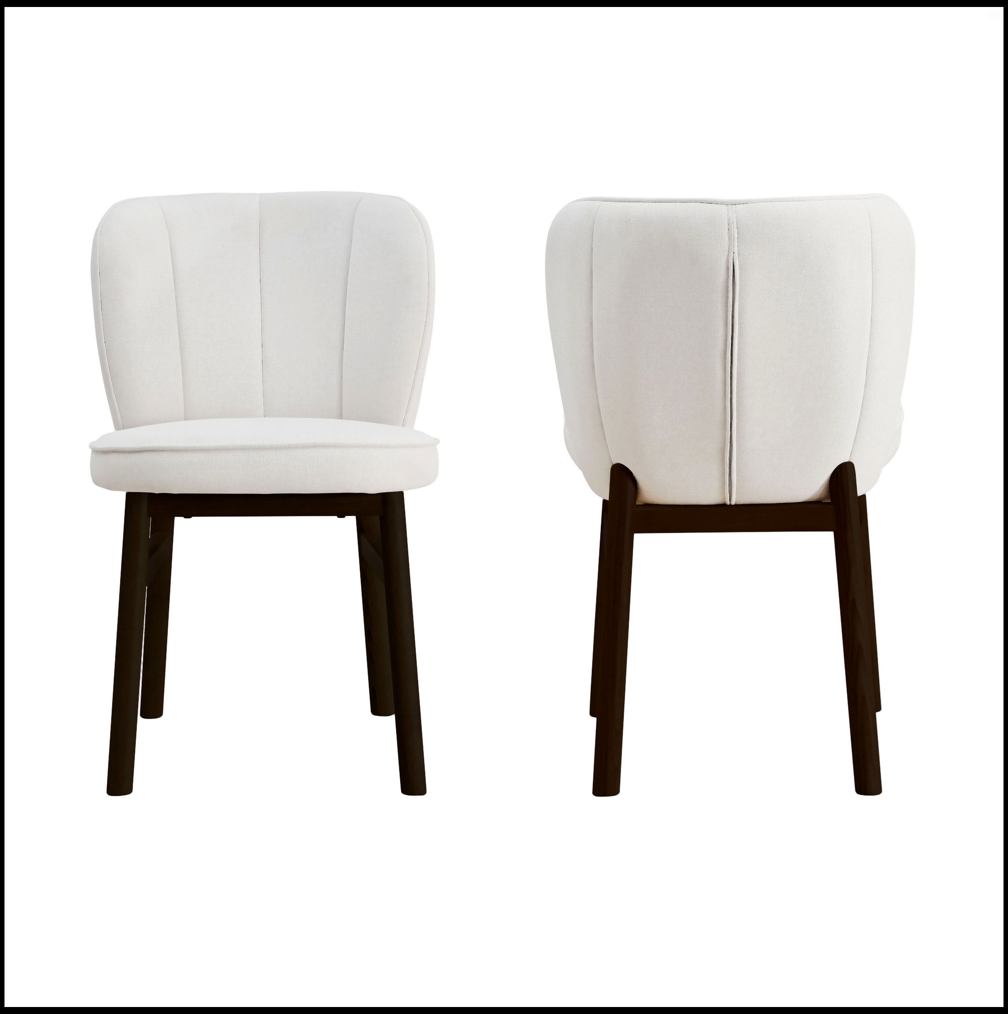 George Oliver Ash Wooden Frame Upholstered Shell Dining Chairs Set Of 2 ...