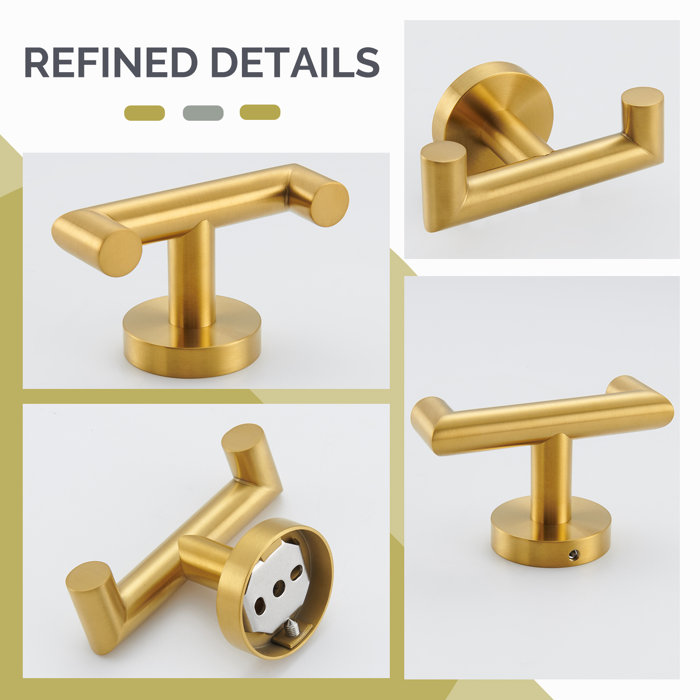 AngleSimple Stainless Steel Bathroom Double Mounting Robe Hook ...