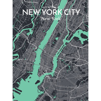 OurPoster.com 'New York City Map' Graphic Art Print Poster in Dream ...