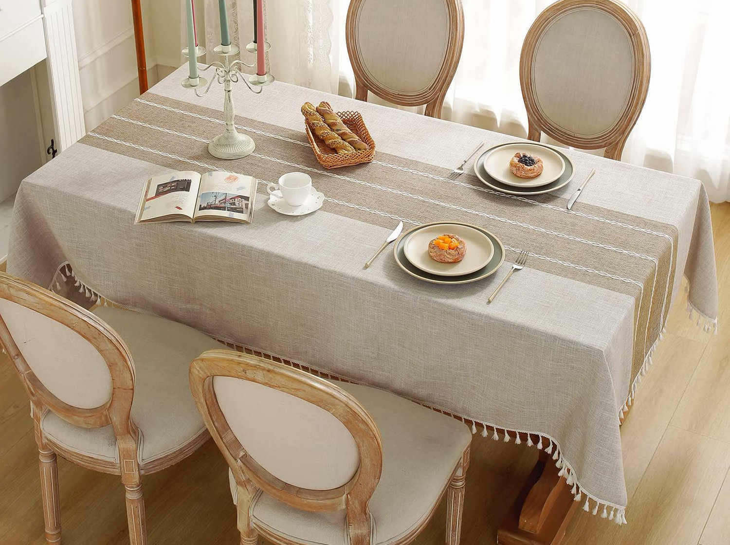 Dakota Fields Rustic Tablecloth Cotton Linen Waterproof Tablecloths ...