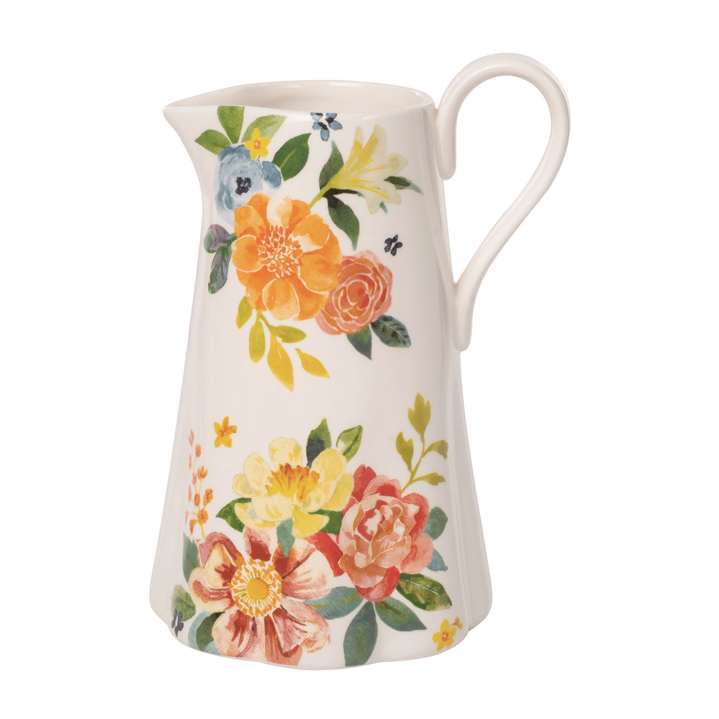 Transpac Ceramic 10.25 In. Everyday Floral Pitcher | Wayfair