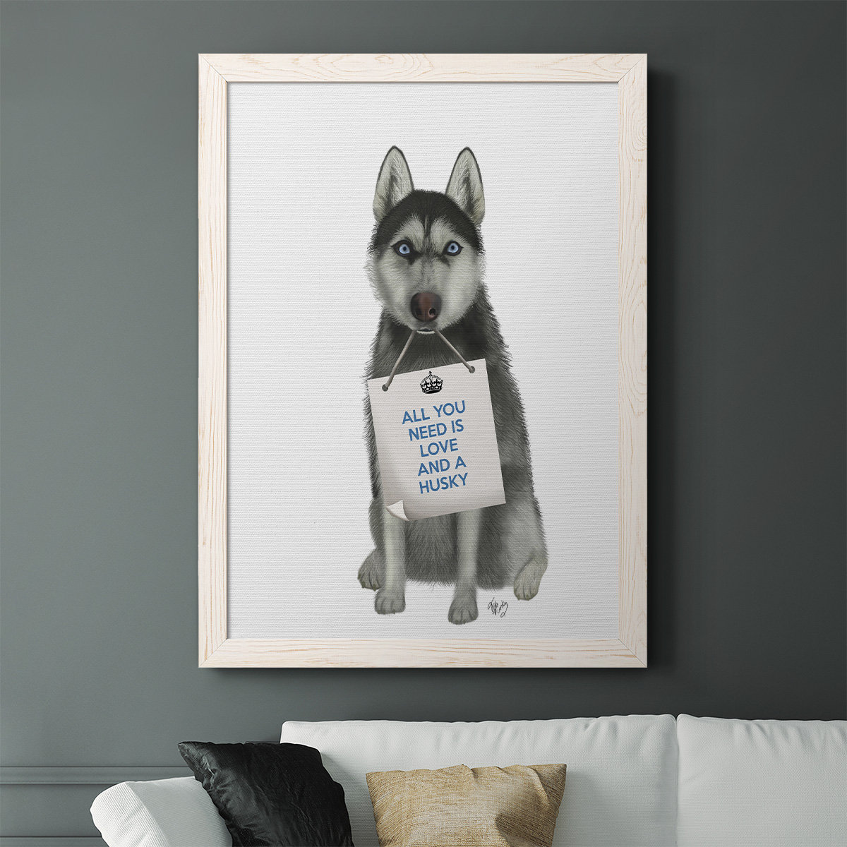 Trinx Binderveld Love and Husky - Single Picture Frame Print on Canvas ...