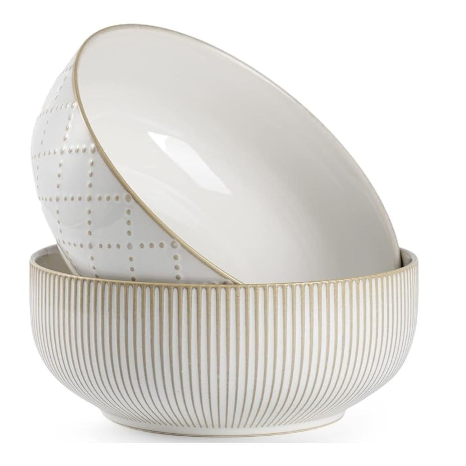 Latitude Run® 2-Piece Ceramic Salad Bowl Set of 8-inch & 60 fl oz | Wayfair