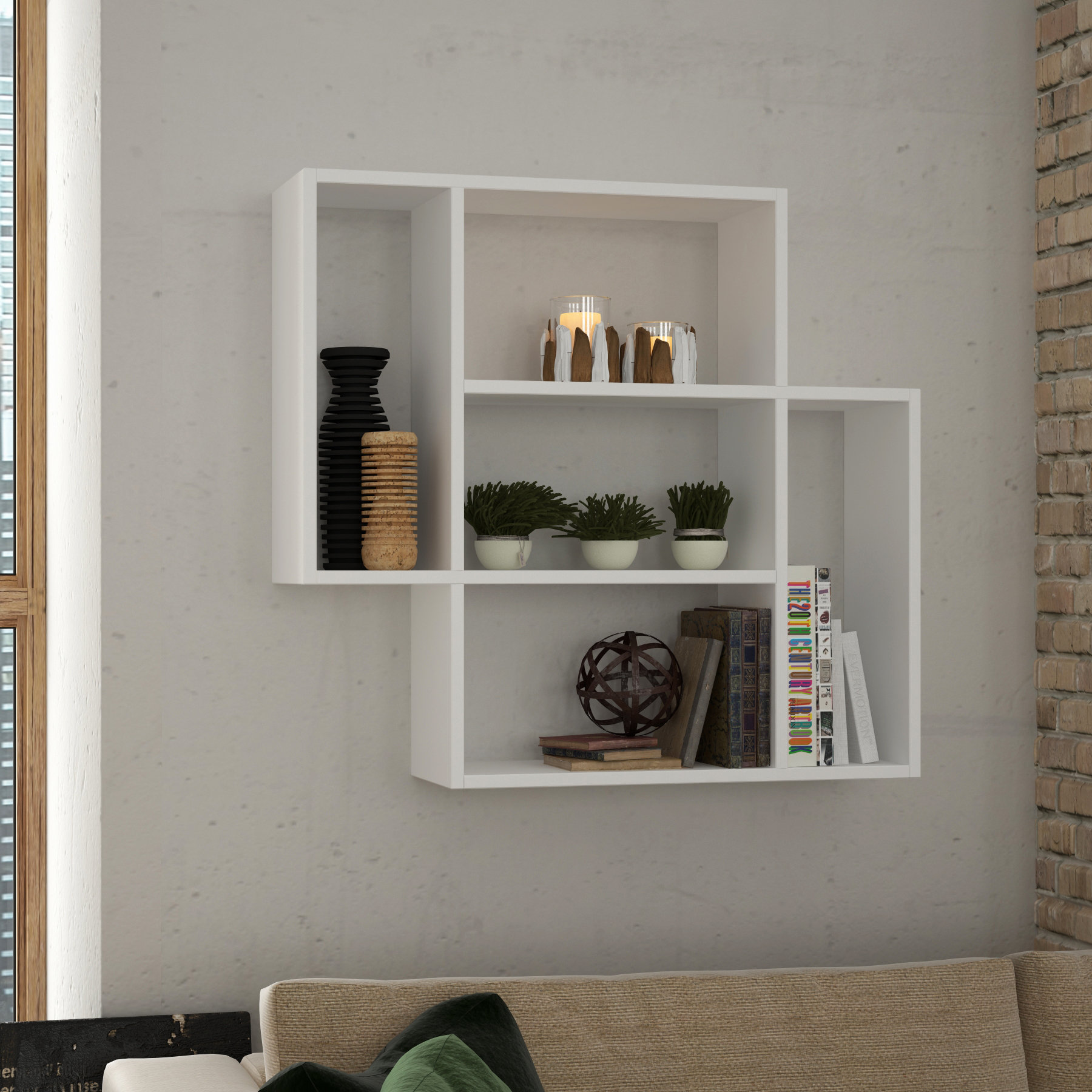 Zipcode Design Mito Square Floating Shelf Modern Geometric Wall Shelf ...