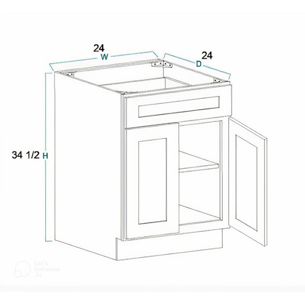 Vanity Atelier Ready-to-Assemble Standard Kitchen Base Cabinet in White ...