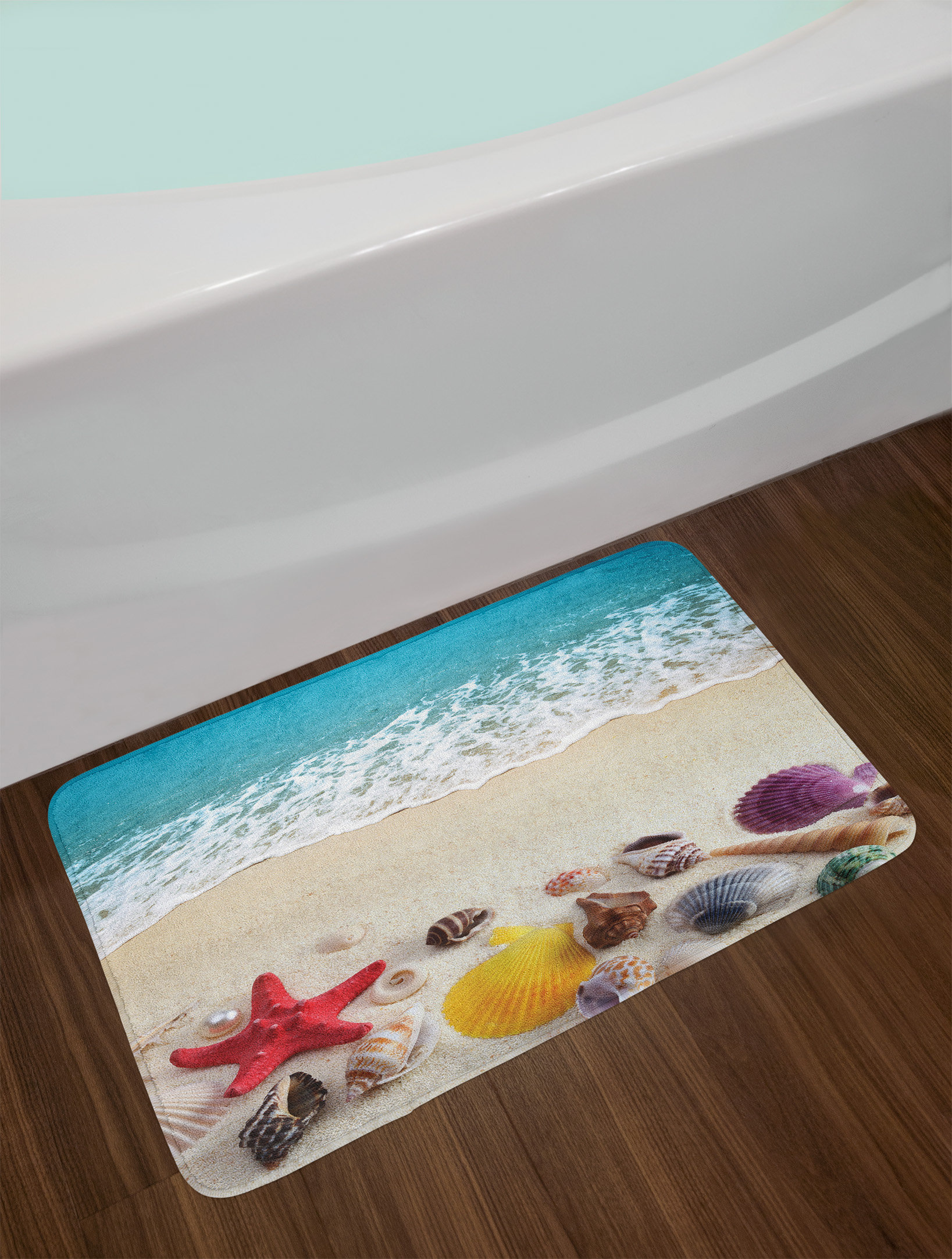 East Urban Home Sea Beach Bath Rug | Wayfair
