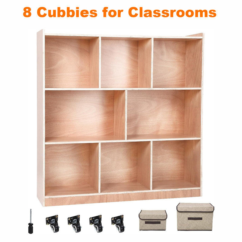 Union Rustic Glazed Exterior 8-Section Bookcase Classroom Storage ...