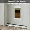 DOOOLI Entry Door Slab With Frosted Glass & Magnetic Pet Door, Sound ...