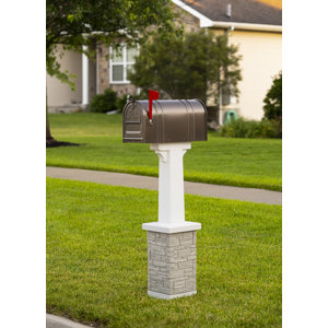 PAK Premium Mailbox Post Pedestal Classic White & Reviews | Wayfair