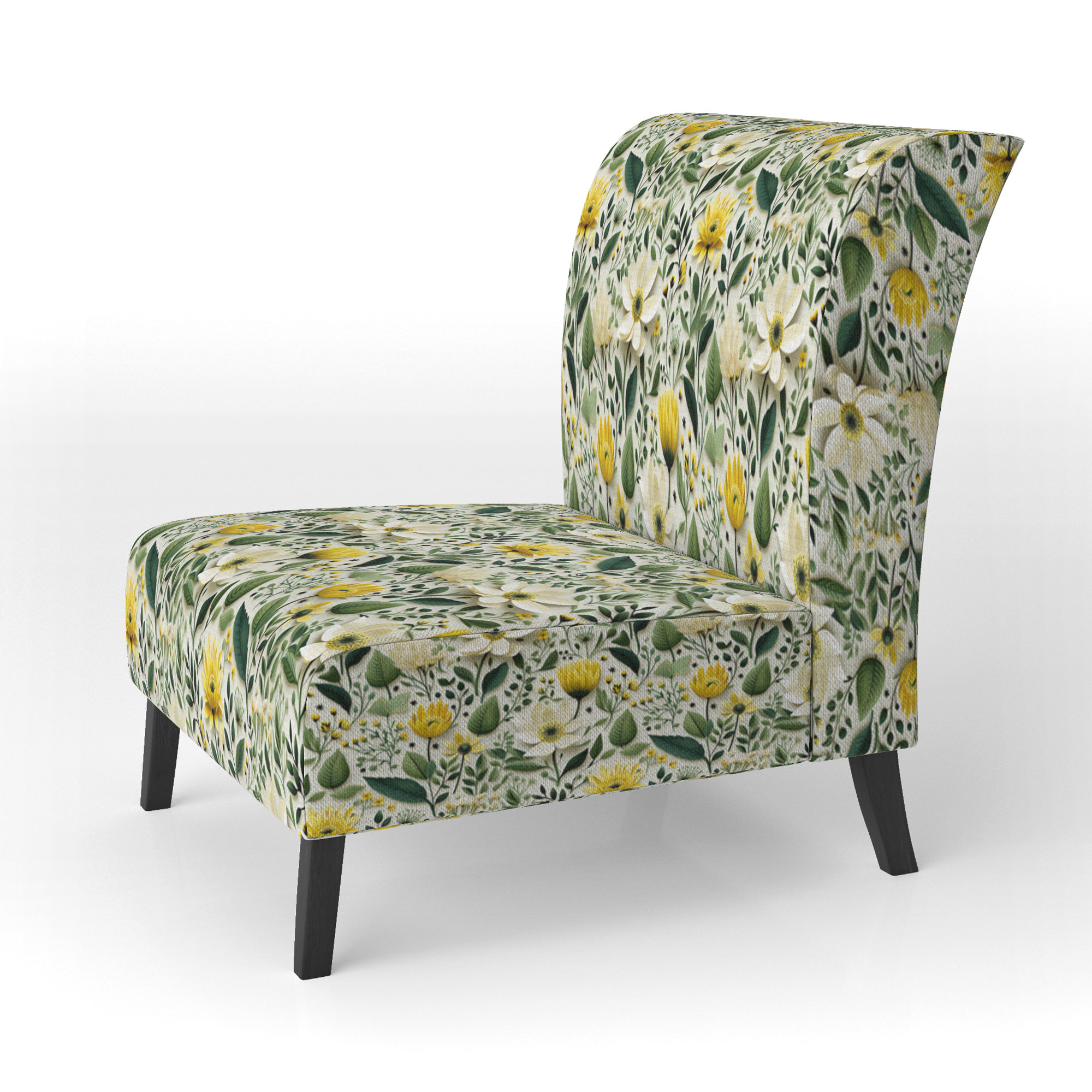 Red Barrel Studio® Meadow Greenery Botanical Green - Upholstered ...