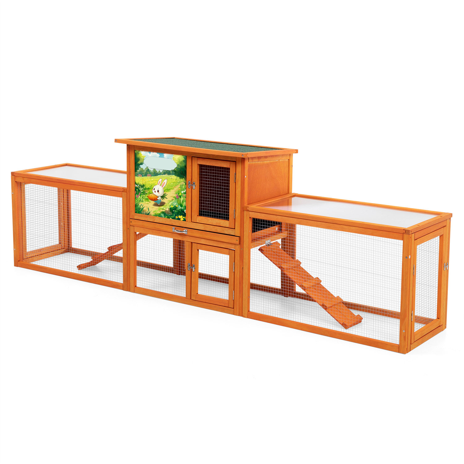 Tucker Murphy Pet™ Spacious Rabbit Hutch With Cozy Resting Zone Dual ...