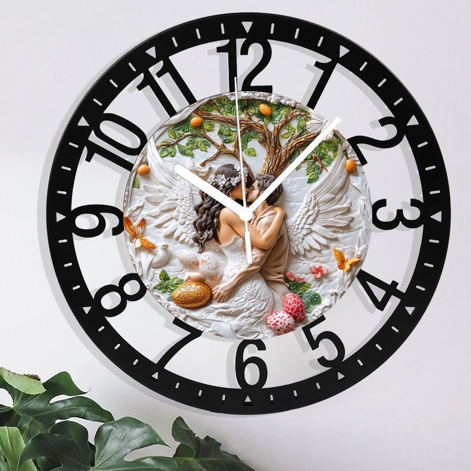 East Urban Home 10'' Round Iron Wall Clock with Silent Quartz Movement ...