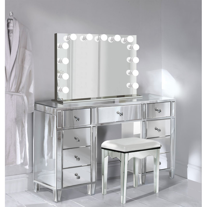 Everly Quinn Escamilla Vanity Set with Mirror & Reviews | Wayfair