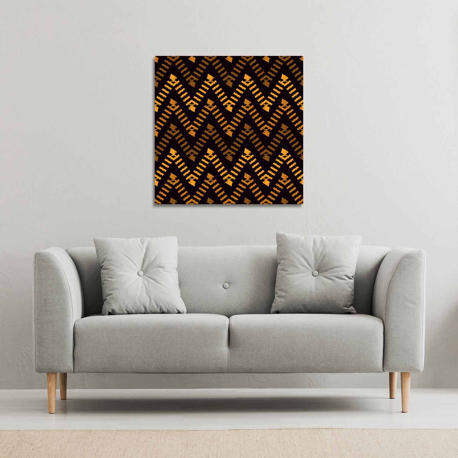 Andrew Lee Freehand Horizontal Zigzag Chevron Stripes Boho Chic Canvas ...