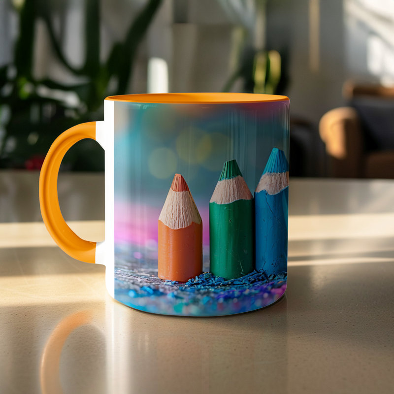 East Urban Home Kids Drawing Style 11oz Accent Mug – White Ceramic ...