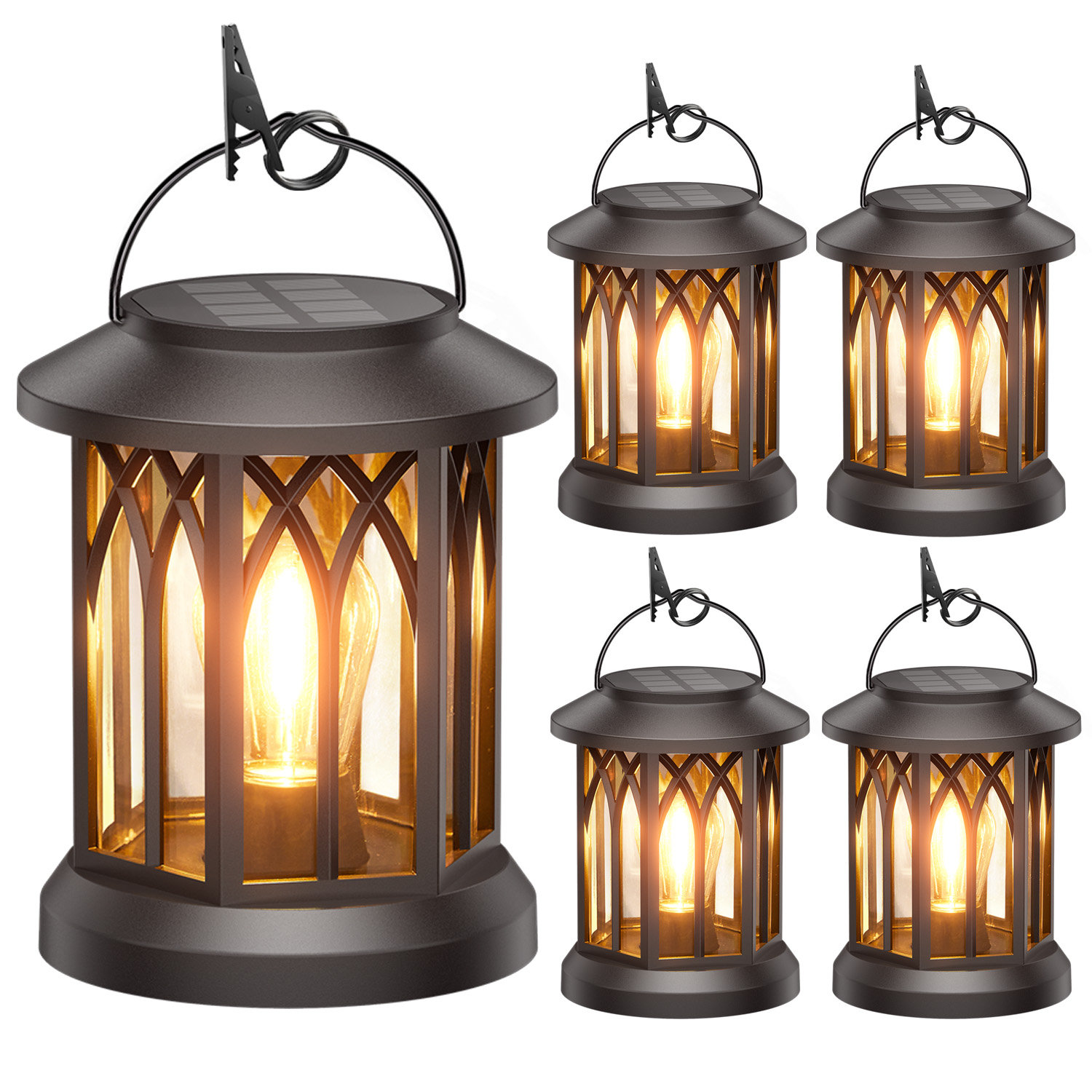 KOOPER Solar Lanterns Outdoor Waterproof, Upgraded Bright Solar Lantern ...