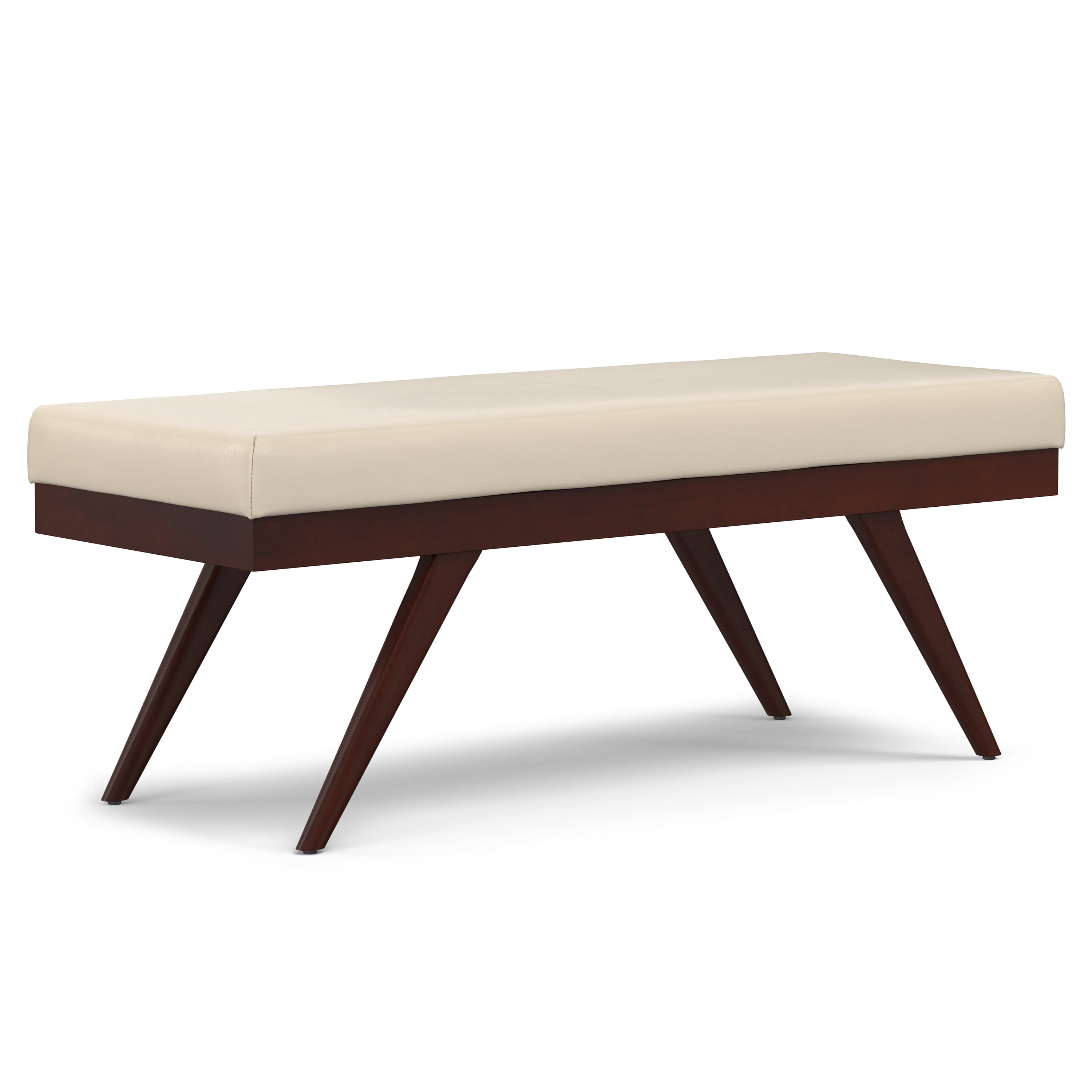 Simpli Home Chanelle 48"W Mid-Century Modern Ottoman Bench with ...