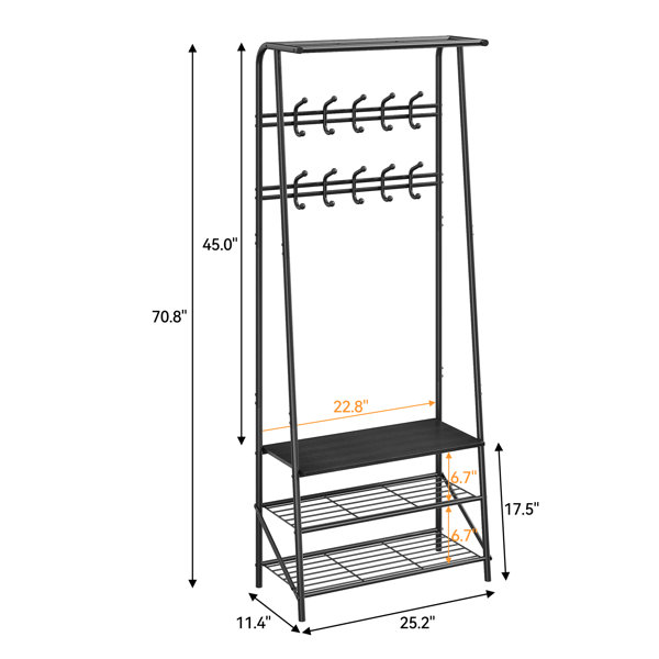 Borough Wharf Iron Freestanding 10 - Hook Coat Rack | Wayfair.co.uk