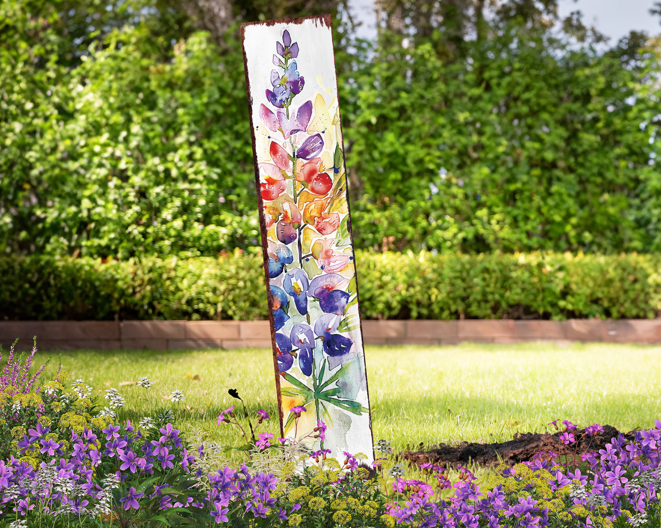 Lark Manor Spring Garden Stake | Watercolor Floral Decor | Ideal for ...