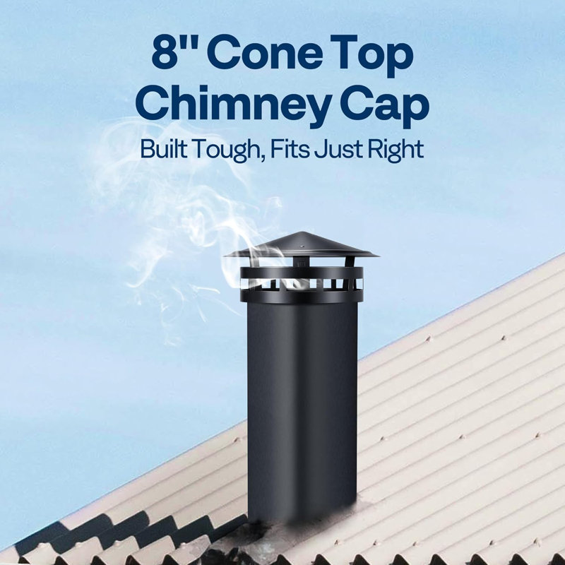 17 Stories Cone Top Round Chimney Cap With Screen | Wayfair