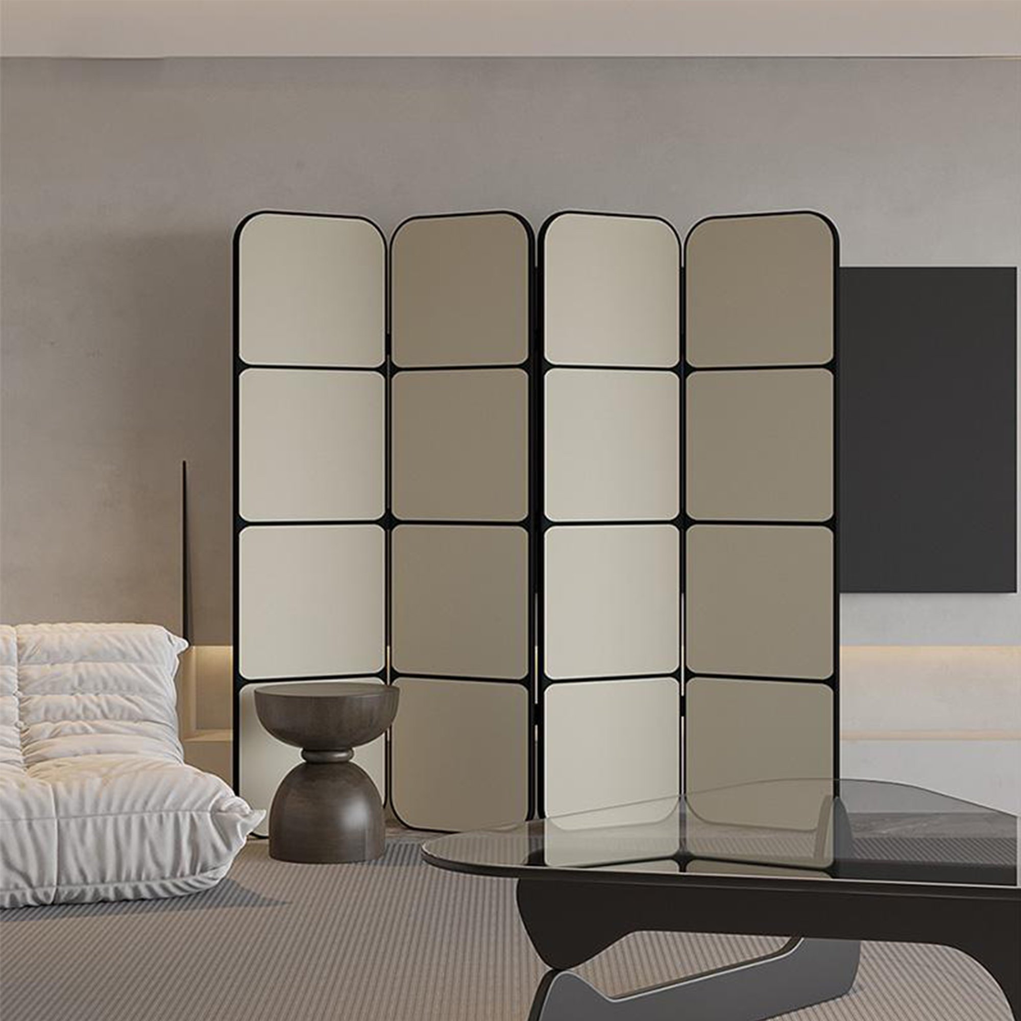 Sleek Surface Designs Modern Minimalist Cream Screen | Wayfair