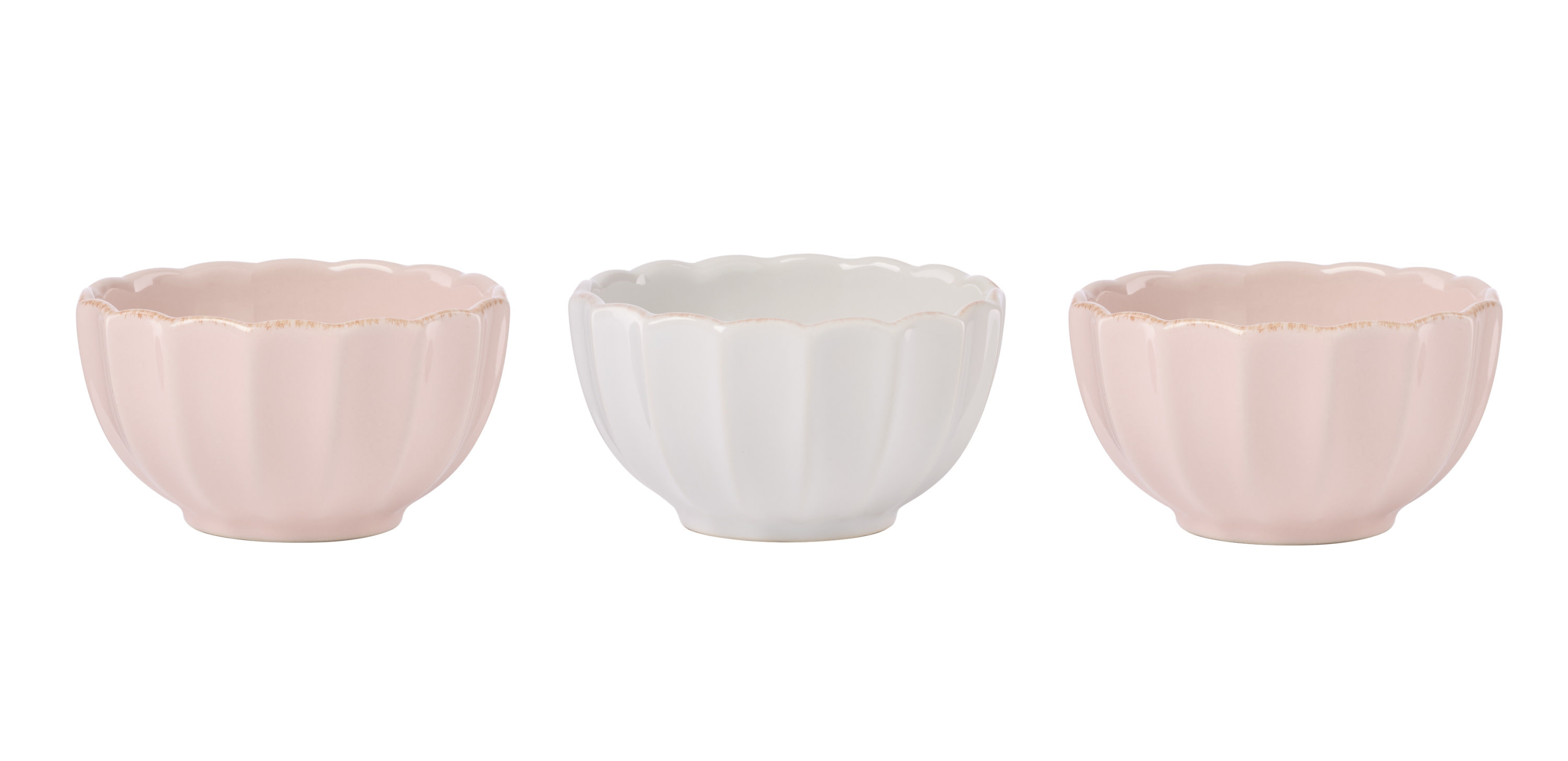 Lenox French Perle Scallop Mini Bowls, Set of 3 | Birch Lane