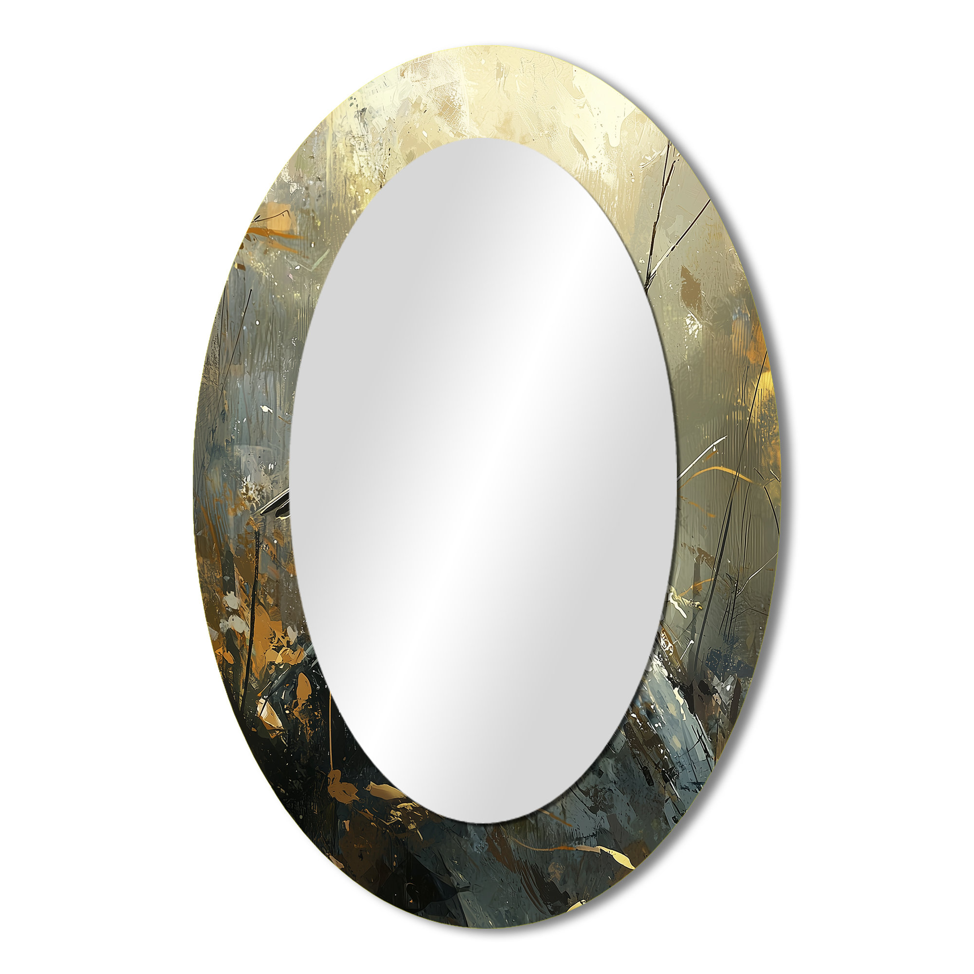 Mercer41 Chickadee Bird On A Pine Cone IV - Animals Oval Decorative ...