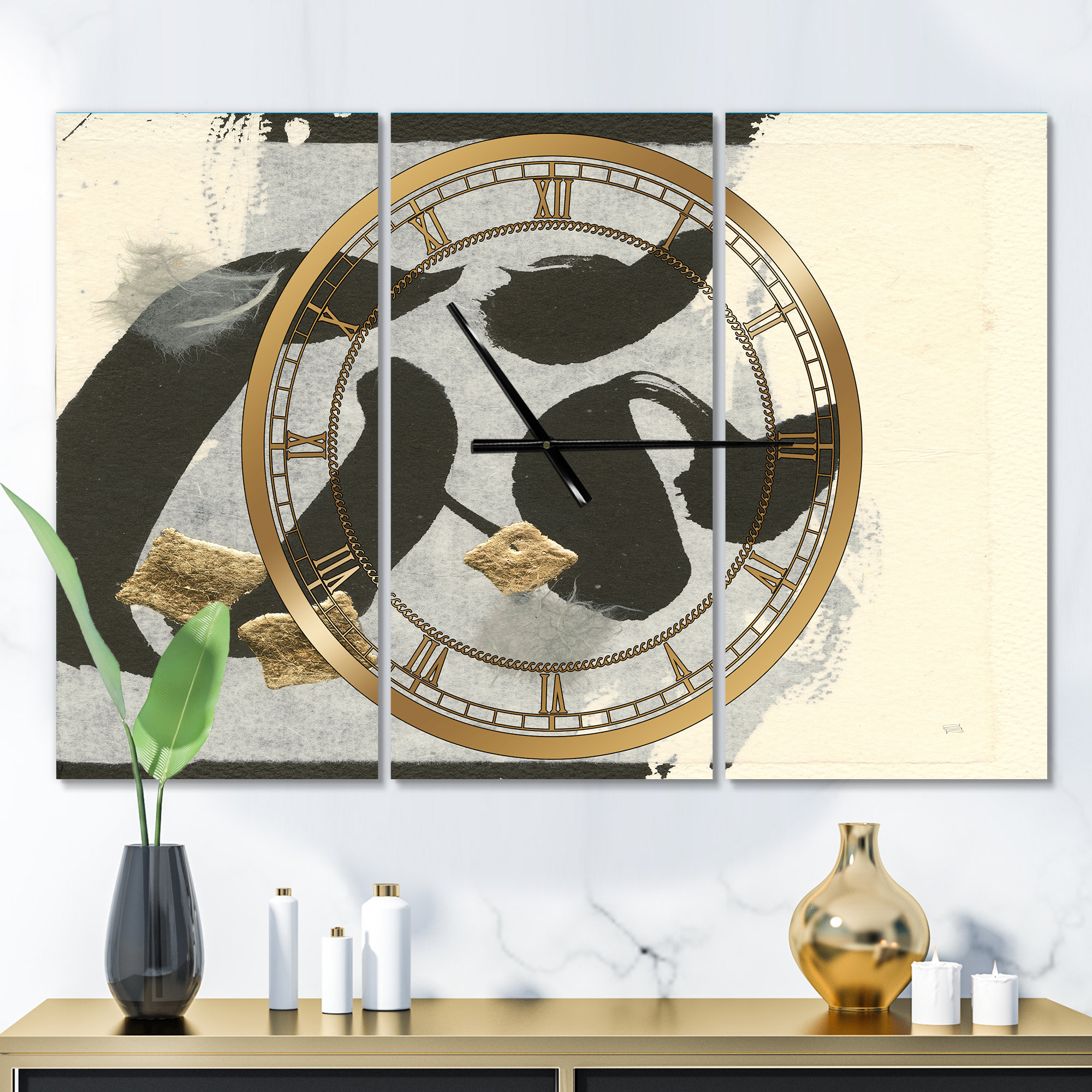 East Urban Home Glam Collage I - Modern wall clock | Wayfair