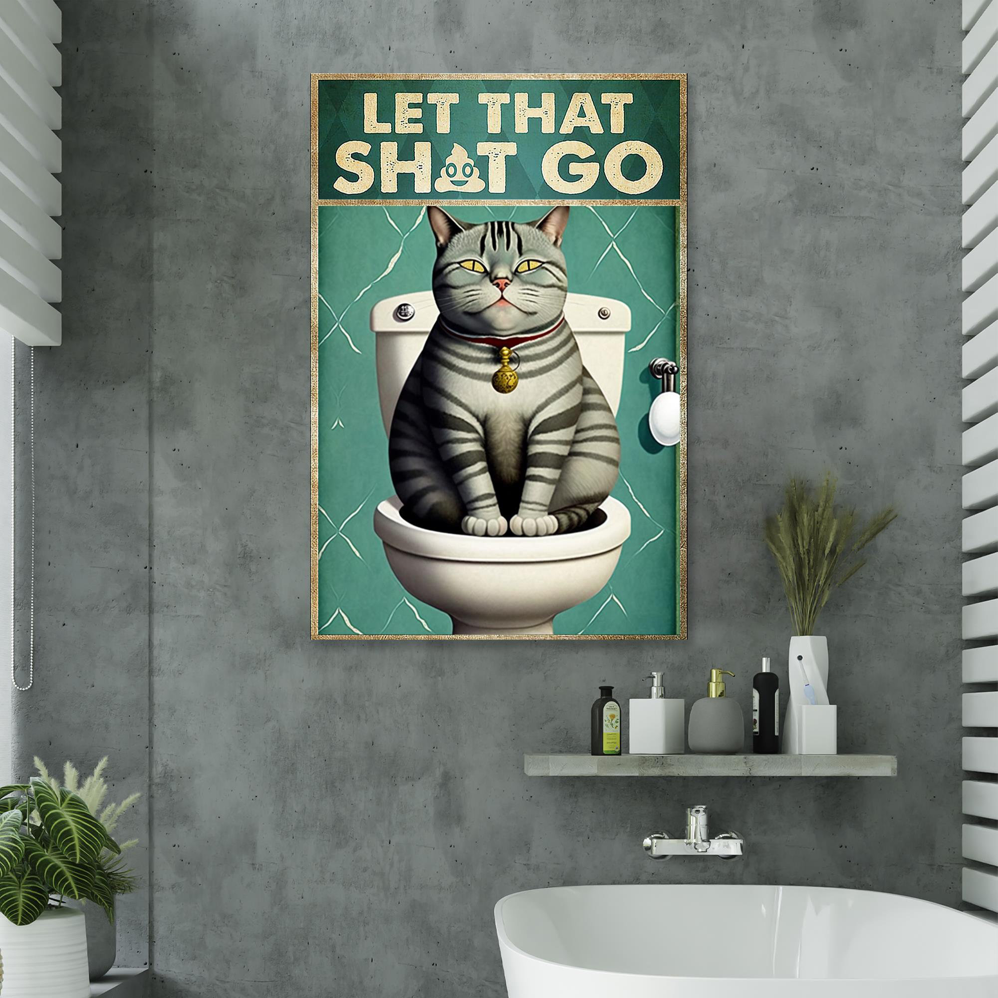 Trinx Fat Cat Let That Shit Go - 1 Piece Rectangle Graphic Art Print On ...