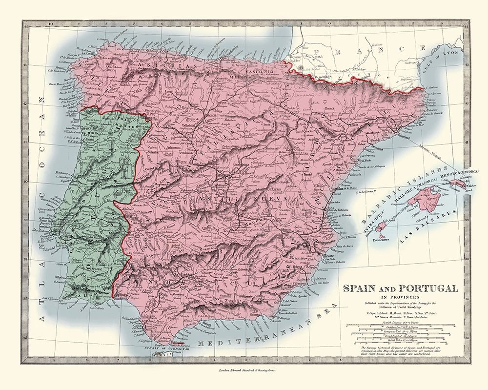 Trinx Spain Portugal - Stanford 1865 Poster Print By Stanford Stanford ...