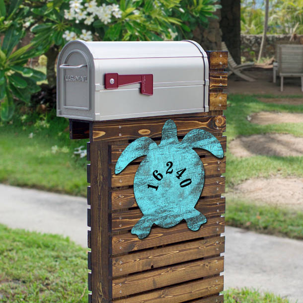 Designocracy Turtle House Door Mailbox 1-Line Wall Address Plaque | Wayfair