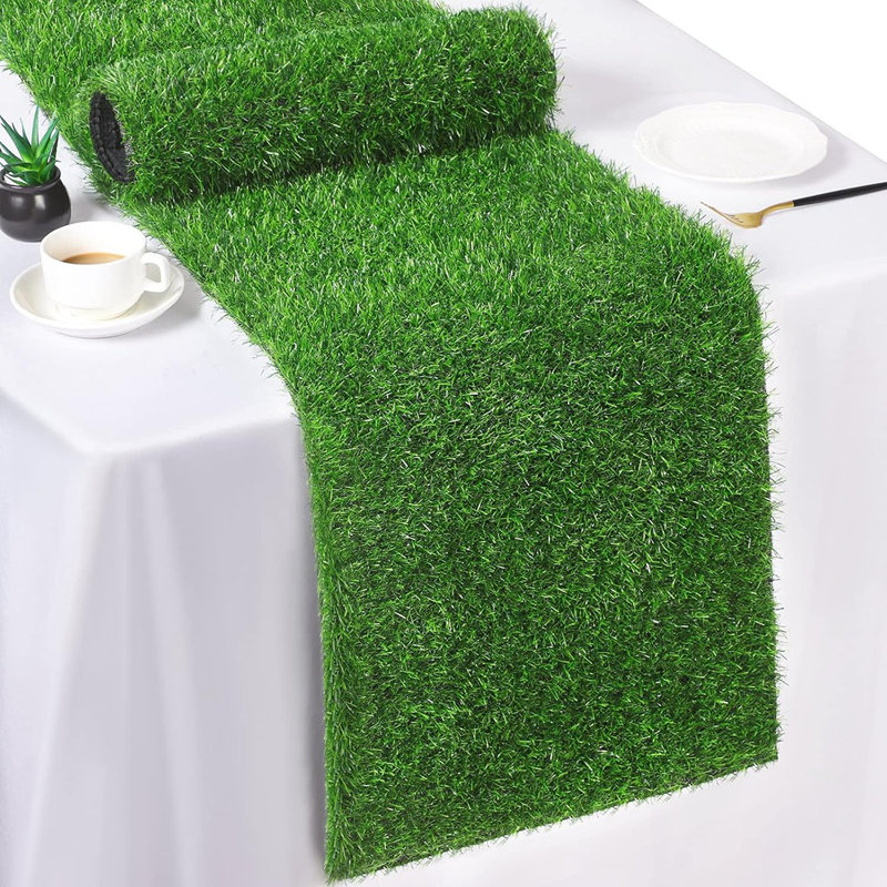 MAXAYA Artificial Grass Table Runners 12 X 108 Inch Green Grass ...