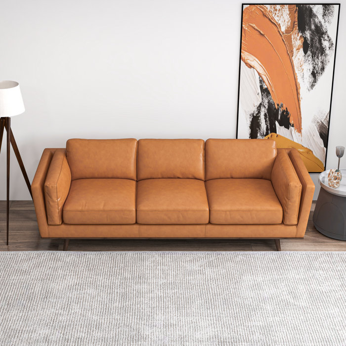 Wade Logan® Balmeet 88'' Leather Sofa | Wayfair