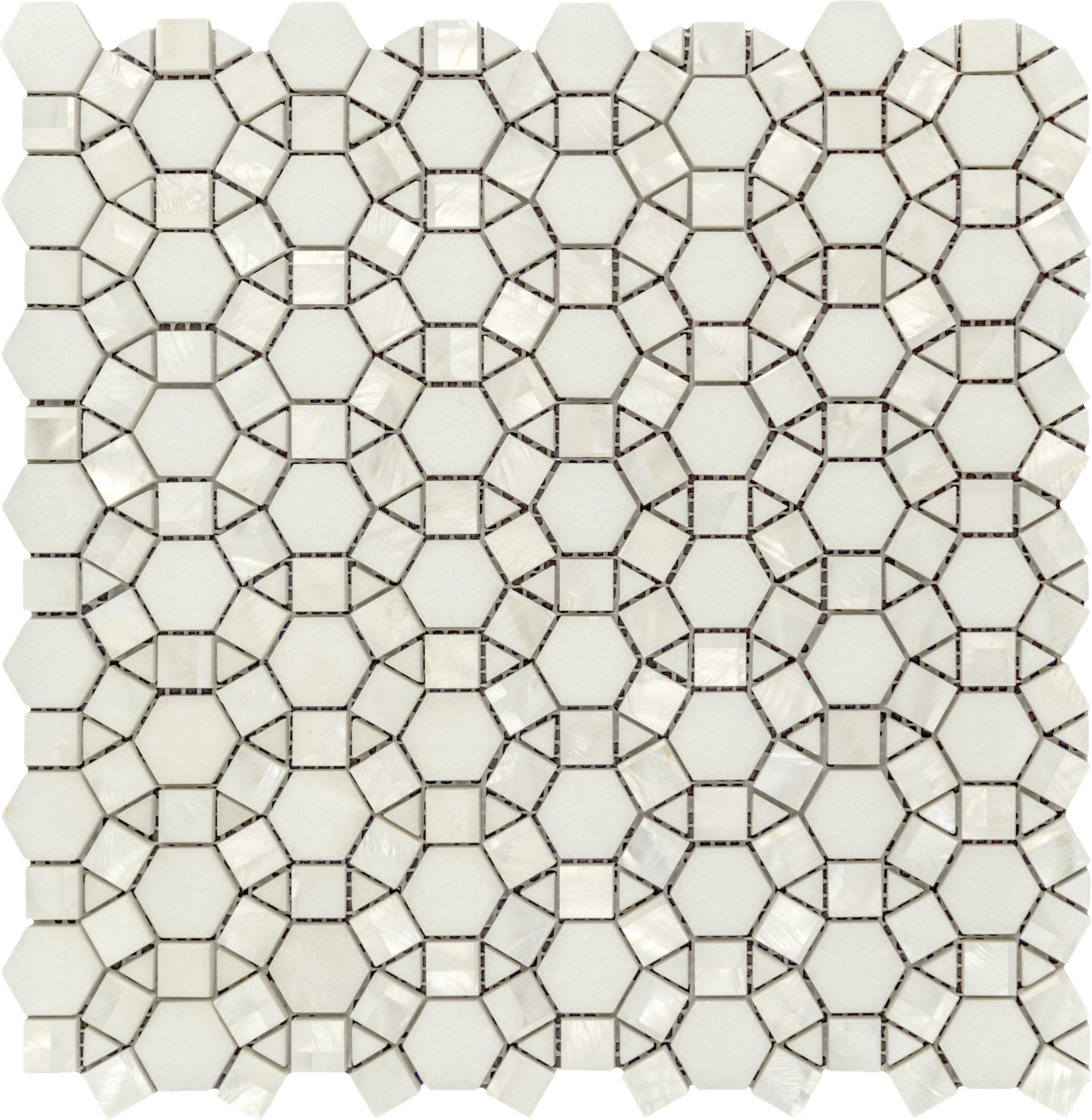 Belluno Designs Flora 3" x 3" Marble Novelty Mosaic Wall & Floor Tile ...