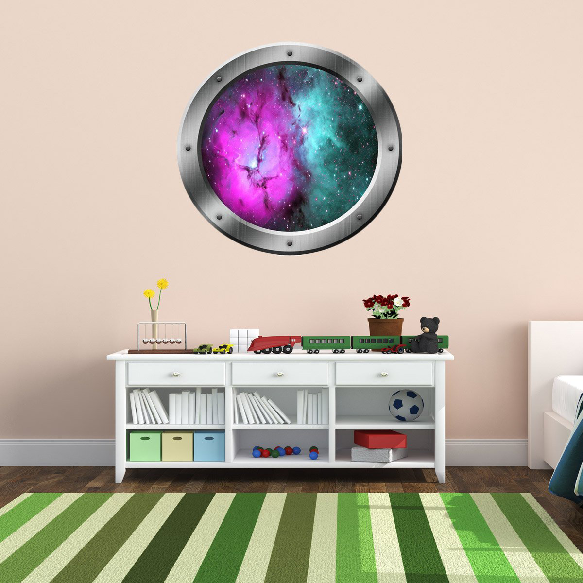 Zoomie Kids Maurer Outer Space Cling Framed Wall Decal | Wayfair