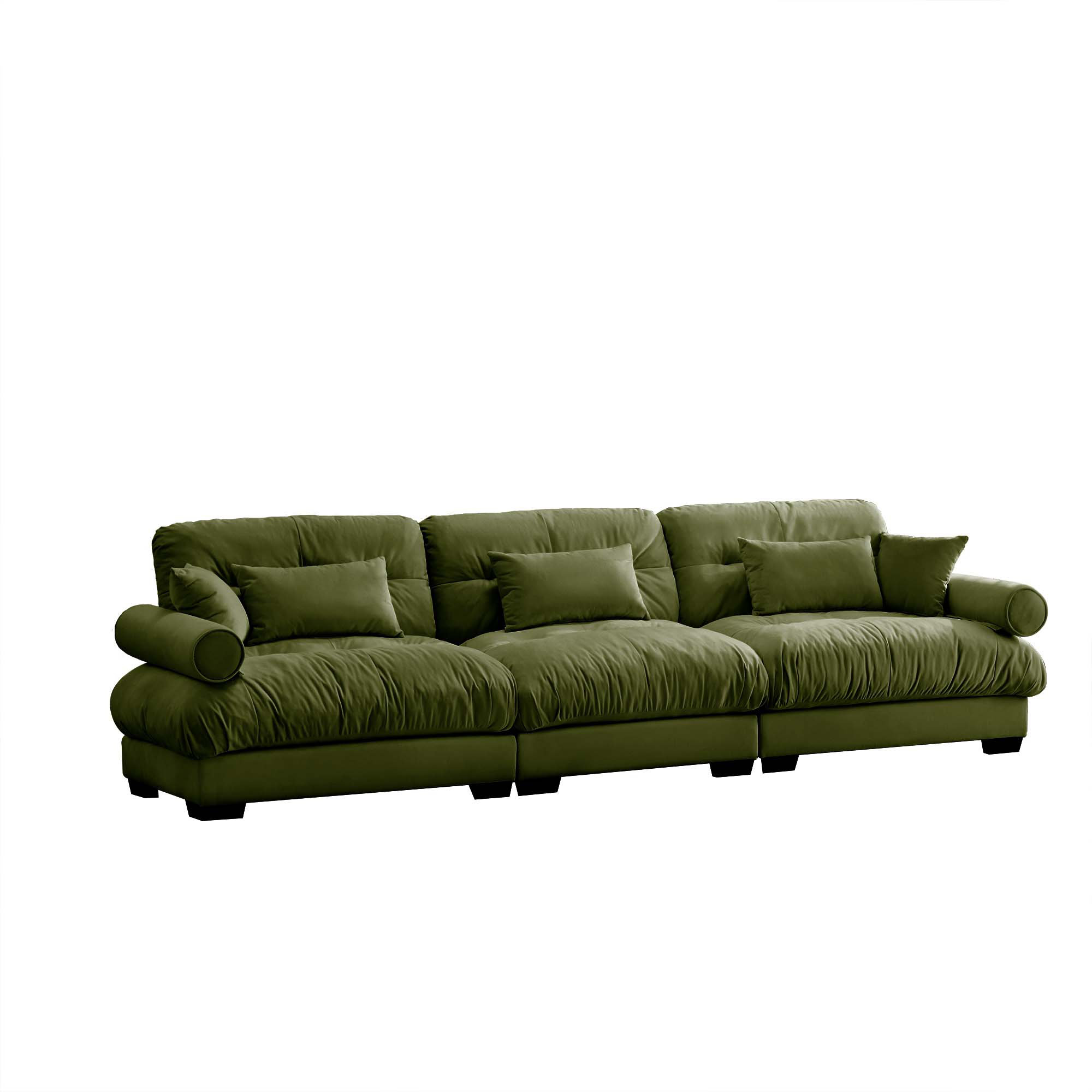 Latitude Run® Frederick Velvet Upholstered 3-Seater Sectional Sofa with ...
