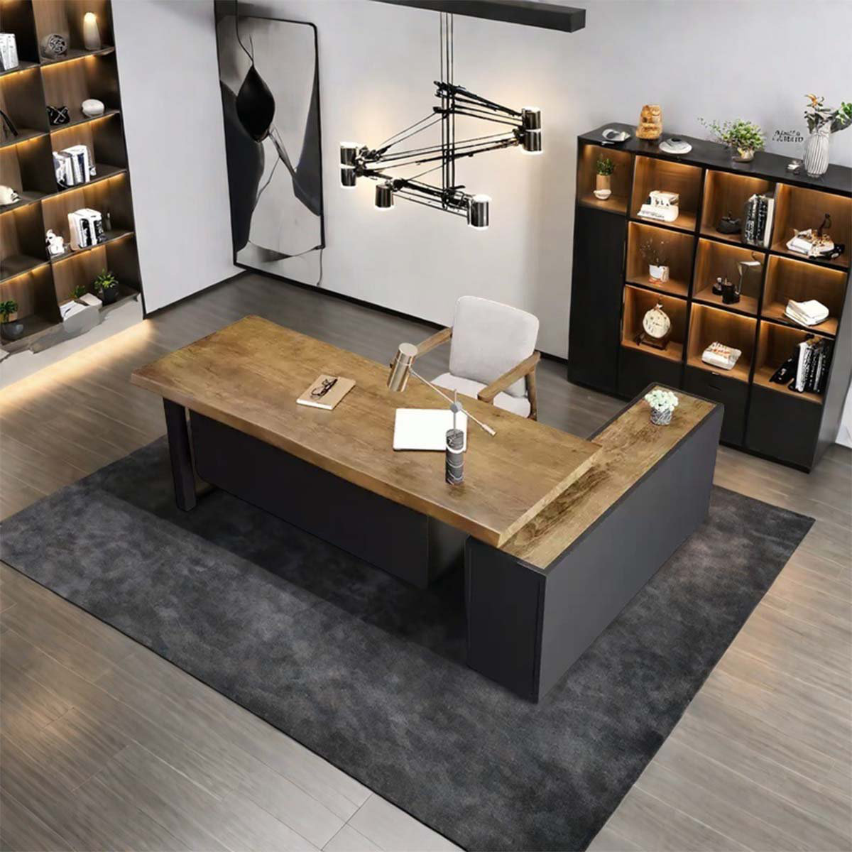Loon Peak Home computer desk, solid wood and metal desk - Wayfair Canada