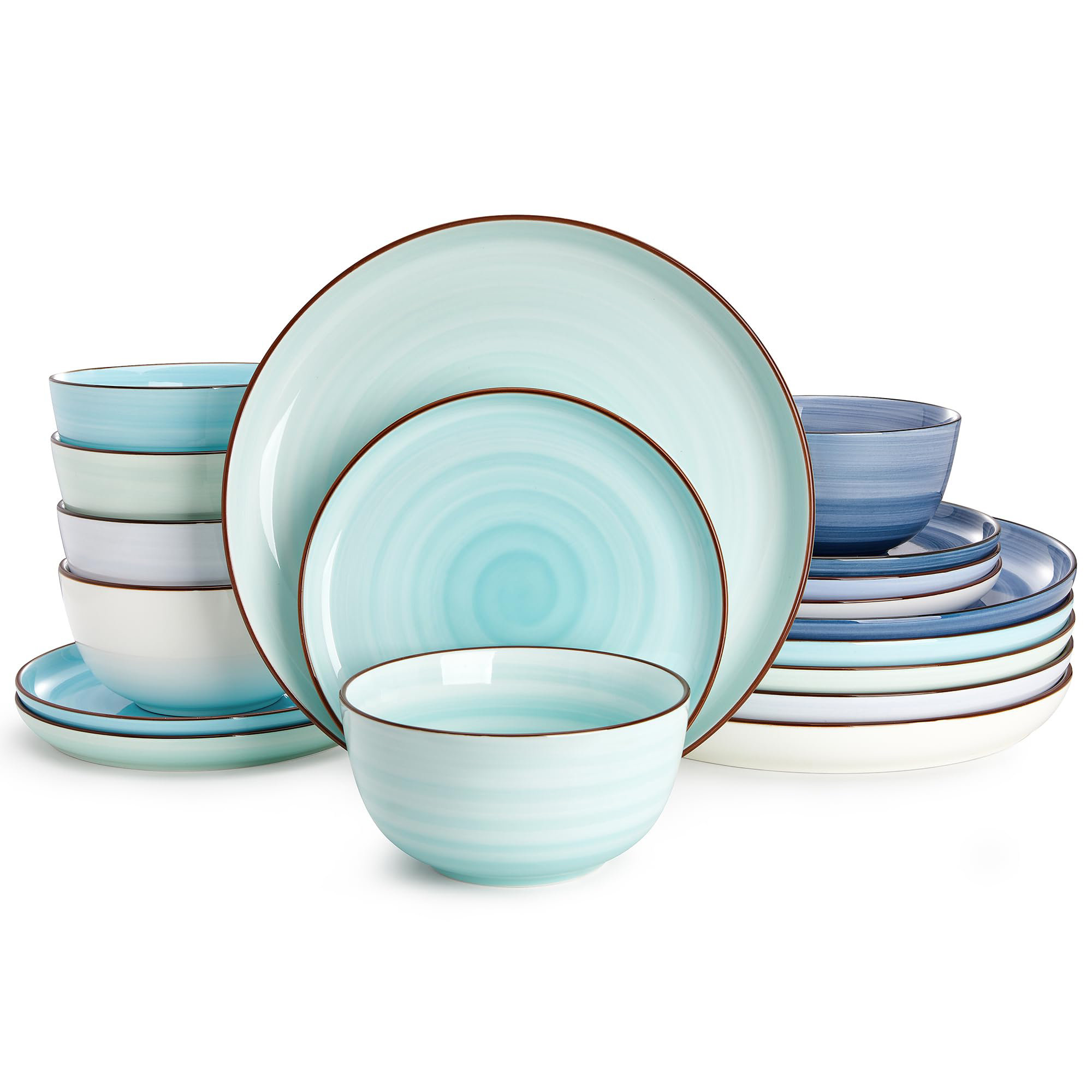 Dakota Fields 18 Piece Dinnerware Set Porcelain Round Dinner Set for 6 ...