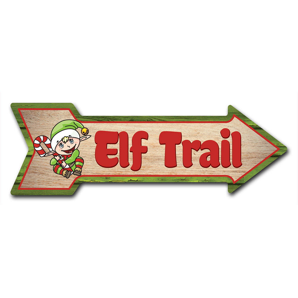 SignMission Decal-999881_Elf Trail Arrow Decal Funny Home Décor 24 ...