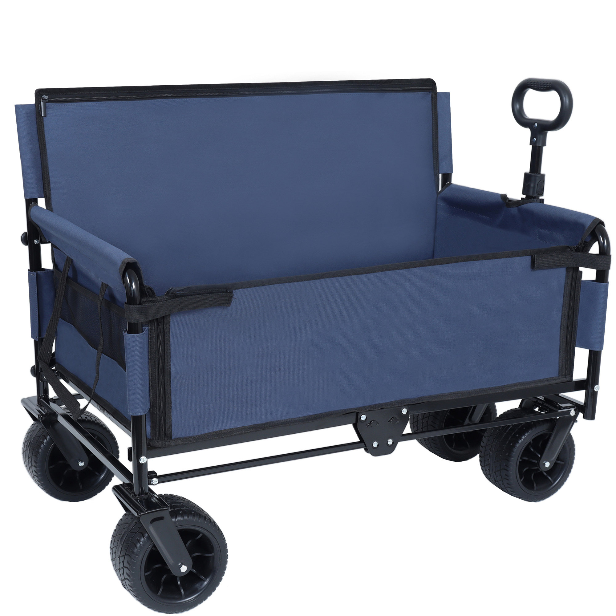 Red Cloud 3-in-1 Convertible Folding Wagon Cart with Bench Seat ...