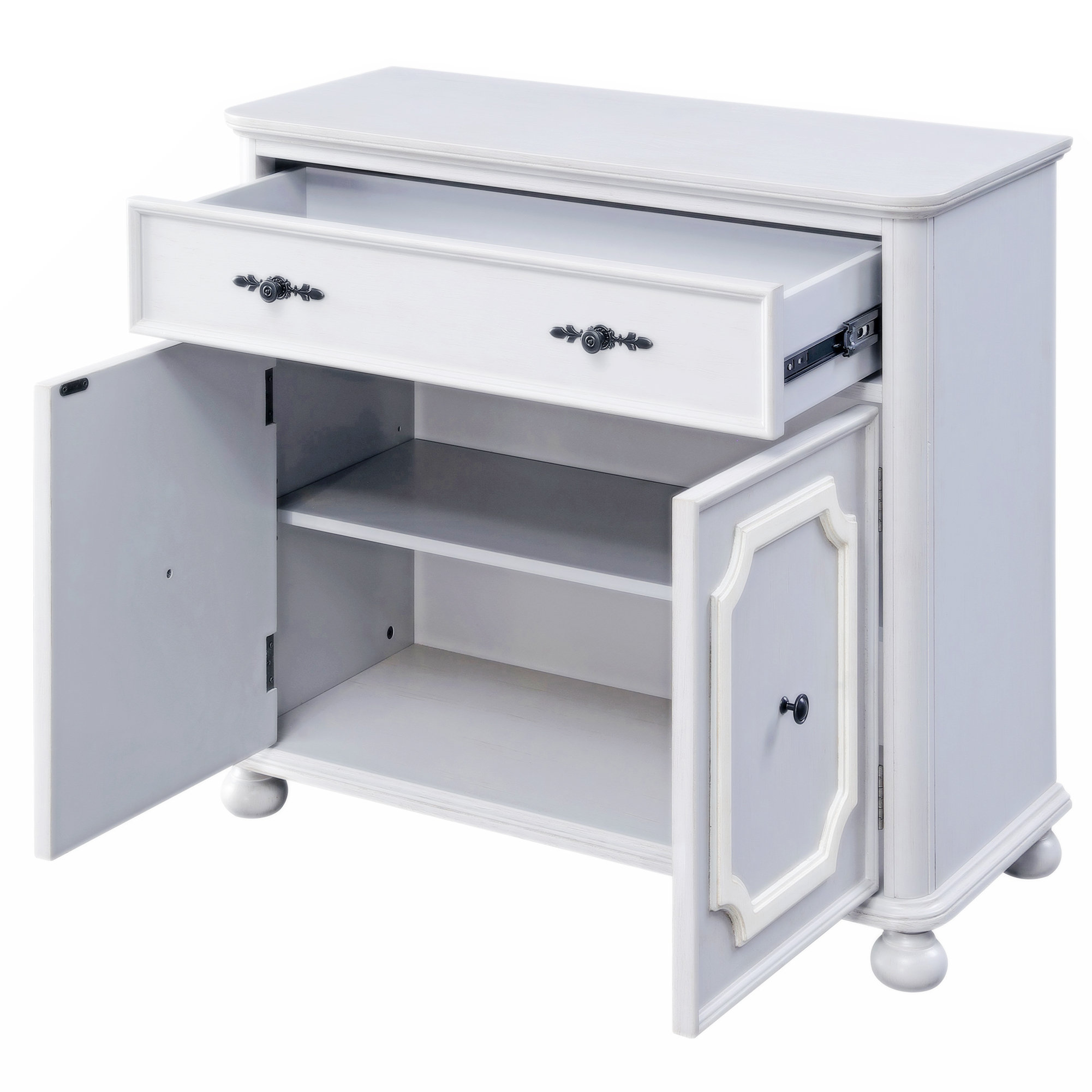 Alcott Hill® Accent Cabinet 4 Door Wooden Cabinet Sideboard Buffet ...